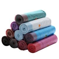 China LDPE Drawstring Garbage Bag 0.04mm Thickness Waste Bin Liner On Roll for sale