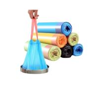 China LDPE Drawstring Garbage Bag 0.04mm Thickness Waste Bin Liner On Roll for sale