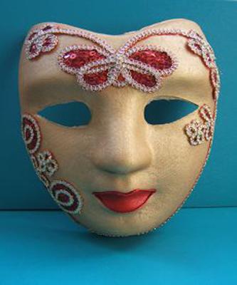 China Pulp Molded Masks with  Special Eye /  Suitable in Party / Unleached for sale