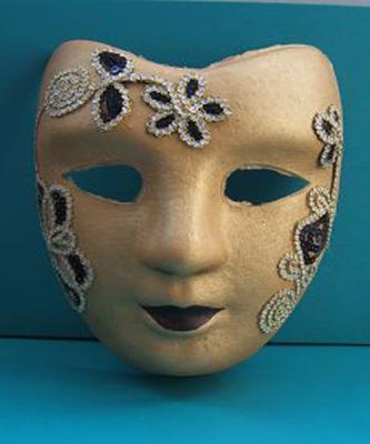 China Pulp Molded Masks with  Special Eye /  Suitable in Party / Unleached for sale