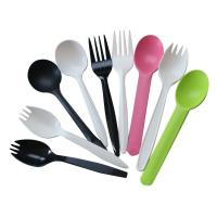 China Ecofriendly PLA Disposable Tableware Fork Spoon And Knife Set Compostable Cutlery for sale