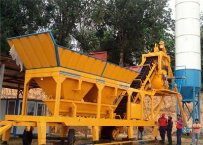 China Four Hopper Concrete Mixer Machine 35 M3 / H Mobile Concrete Batching Plant for sale