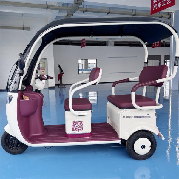 Quality Semi Open 4 Seater Electric Tricycle with 800W Sine Wave Motor and Intelligent Wireless Controller for sale