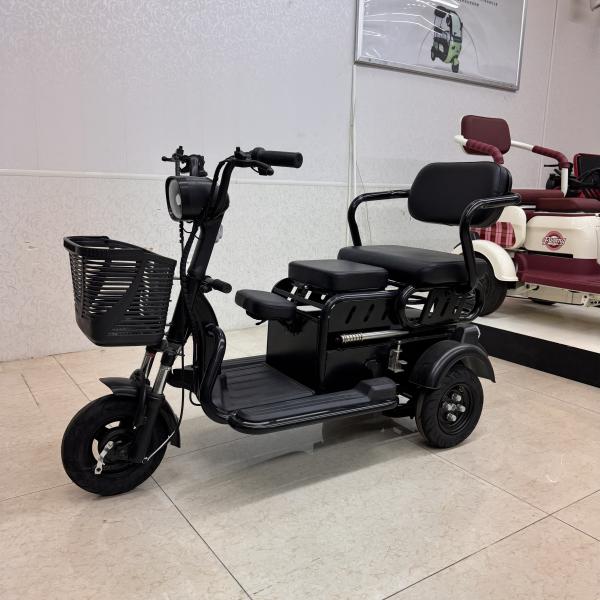 Quality Lithium Battery Electric E Tricycle With Foldable Child Seat Dual Shock Absorption Family Commuting Vehicle for sale