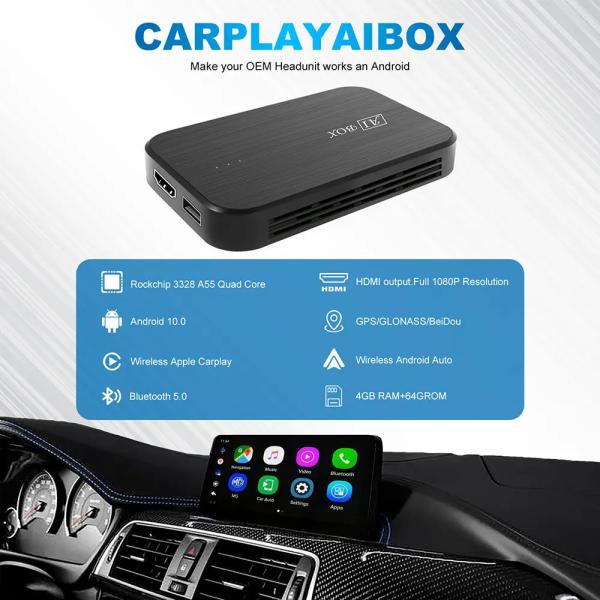Z4 Mini Wireless Carplay Adapter RGB Light USB Type-C Port Automatic Startup Carplay