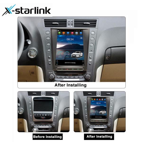 Carplay 12.1-inch GPS Navigation Android 12 Vertical Tesla Large Screen 8 Core CPU for Lexus GS 2004-2011