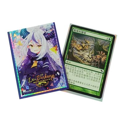 China OPP Custom Printed Trading Card Sleeve Holographic Shining 66x91mm ISO for sale