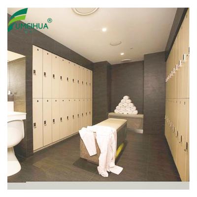 China wood grain color gym club waterproof changing room locker for sale