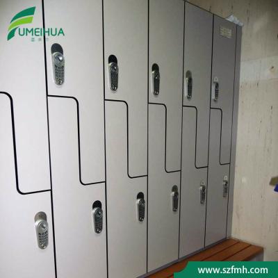 China Compact laminate moisture-proof waterpark Z shape chaging room locker for sale