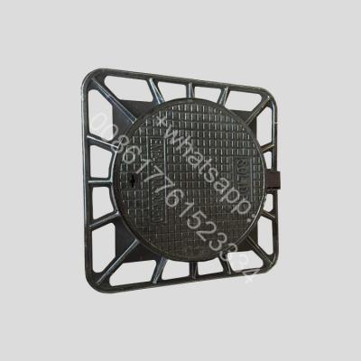 China en124 b125 square type tampon ductile cast iron manhole cover for sale