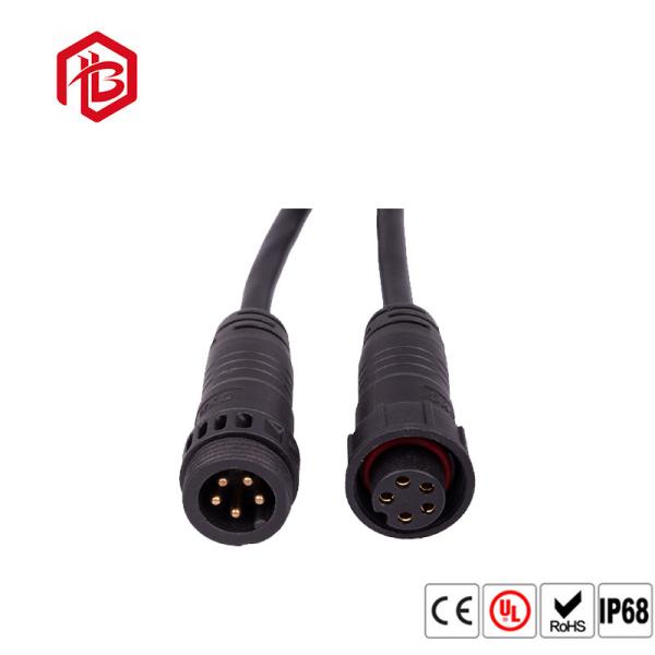 M19 黒ナイロン 男性 女性 2 3 4 5 6ピン 防水ケーブル接続器 IP68 PVCケーブル付き電気接続器