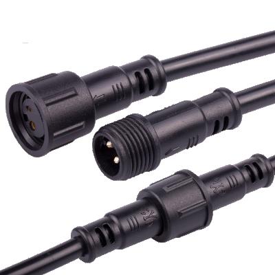 China M17 2 Pin Electrical Wire Connector Male Female Plug IP68 Waterproof LED Cable Connector for sale