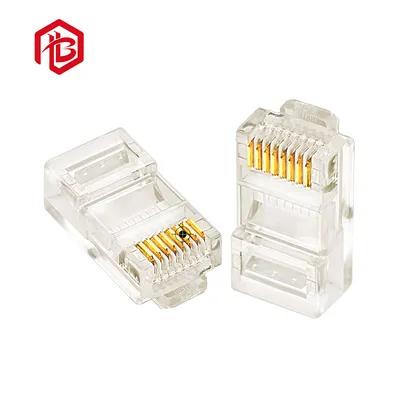 China High Performance 24V IP65 Phosphor Bronze CAT5 UTP Shielded Ethernet RJ45 Male PCB RF Power Cable Connector for sale