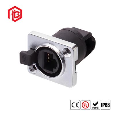 China RJ45 Male/Female Waterproof Network Port Connector with Copper Contact and Nylon Housing IP68 Rated for Outdoor Displays for sale