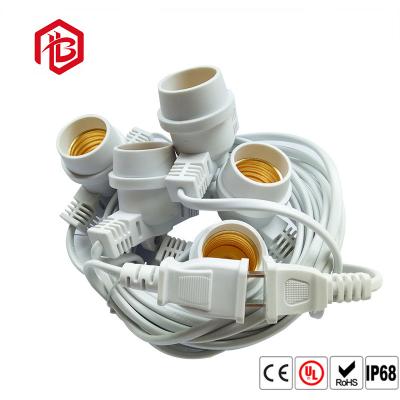 China Green Nylon PVC E26 E27 Lamp Stand Fittings With Customized Cable Plug for sale