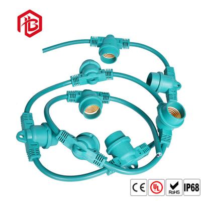 China Green Nylon PVC E26 E27 Lamp Stand Fittings With Customized Cable Plug for sale