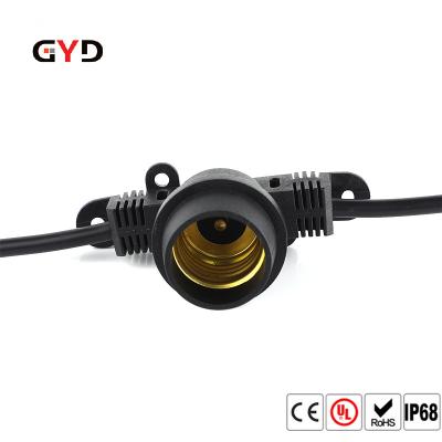 China Rubber Nylon E27 Lamp Holder Lighting  Black Plastic Lamp Base Power Socket for sale