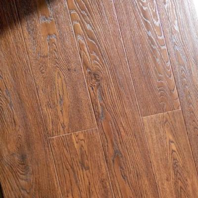 China Wax on four sides water proof V groove laminate wooden flooring for sale