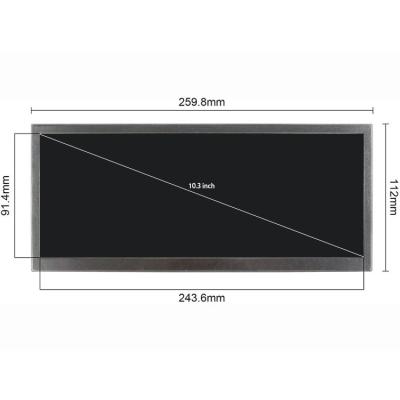 China 10.3 inch bar LCD display 1920x720 HSD103KPW2-A10 IPS module for Car LCD for sale