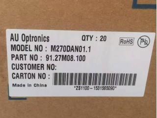 China M270DAN01.1 CELL 2560*1440 LCD Screen Display 27.0 inch LCD panel for sale