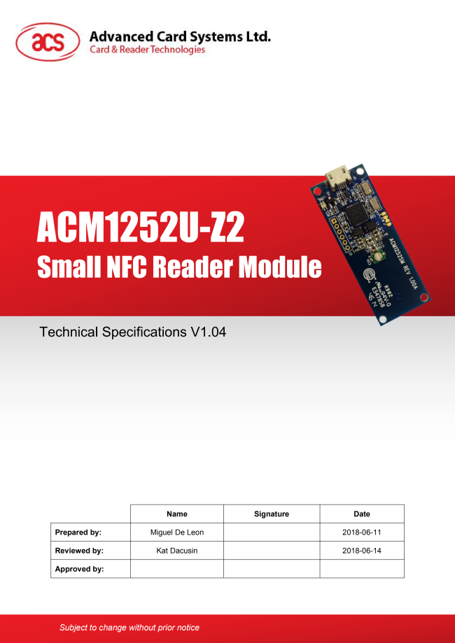 ACM1252U-Z2 USB NFC Module Reader