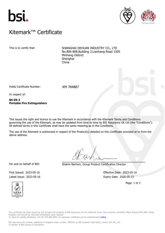 BSI - SHANGHAI DEHUAN INDUSTRY CO.,LTD