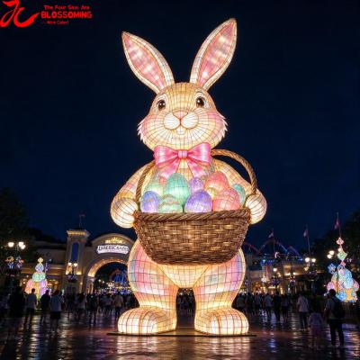 China Customized Easter Rabbit Giant Lantern LED Display Lantern For Zoos Parks for sale