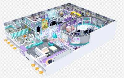 China 650 Squares Indoor Playground Equipment Purple Indoor Play Equipment For Kindergarten for sale