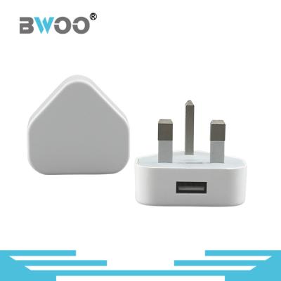 China BWOO Factory Wholesale Single USB Port Wall Charger Wall Adapter for UK with CE Certificate for sale