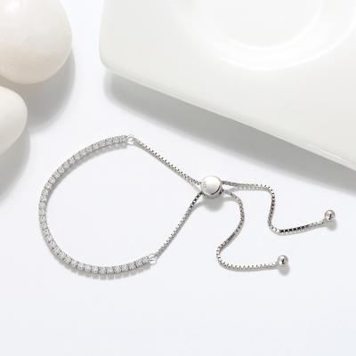 Cina Lo zircone d'argento del braccialetto di 925 regolabili CZ ha ghiacciato fuori il braccialetto a catena del tennis per le donne in vendita