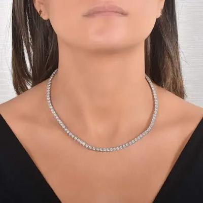 China Diamond Rhinestone Jewelry Set Tennis Necklace Earrings Pendant Silver 925 Jewelry Set for sale