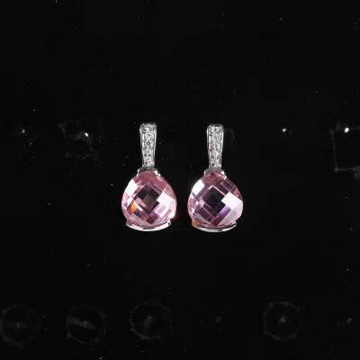 Cina Del cristallo all'ingrosso 925 piccoli CZ gioielli quotidiani bianchi di Sterling Silver Stud Earrings Teardrop in vendita