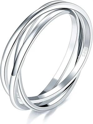 China Thin Sterling 925 Silver CZ Rings , 4.20g Solid Sterling Silver Rings for sale