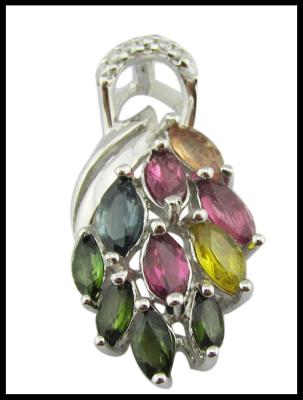 China 925 Sterling Silver Cushion White Jade Marquise Gemstone Pendant Necklace For Stylish Lady for sale