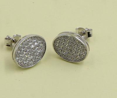 中国 2-5g 円形 925 シルバー キュービックジルコニア スタッド イヤリング ジュエリー用 キュービックジルコニア スタッド イヤリング スターリング シルバー 可愛い 販売のため