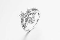 China Cluster Sterling Silver CZ Stackable Rings 2.7g Cubic Zirconia Stackable Bands for sale