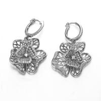 China Een „Parel in de PalmⅢ“ 925 Zilveren de Leeswijzeroorringen Mesh Flower van CZ Te koop