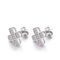 Cina orecchini del perno di zircone di 2.3g Sterling Silver Handmade Earrings Girls 12mm in vendita