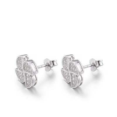 Cina orecchini del perno di zircone di 2.3g Sterling Silver Handmade Earrings Girls 12mm in vendita