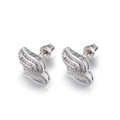Chine 925 boucles d'oreille argentées blanches de goujon de zircon des boucles d'oreille 1.69g 7mm de la CZ à vendre