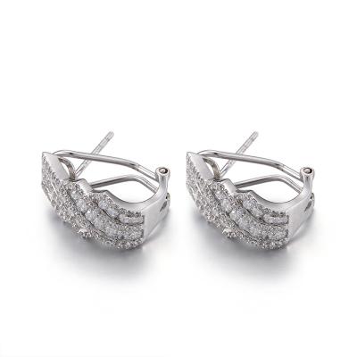 Cina 925 orecchini d'argento bianchi del perno di zircone degli orecchini 1.69g 7mm della CZ in vendita