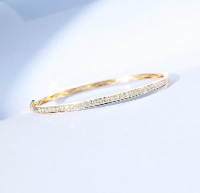 Cina braccialetto di colore di Diamond Bangle 1.00ct 18K dell'oro 18K di 3.0mm tri in vendita
