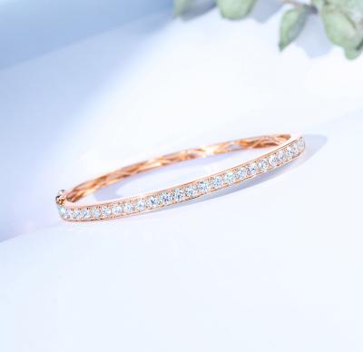 Cina braccialetto di colore di Diamond Bangle 1.00ct 18K dell'oro 18K di 3.0mm tri in vendita