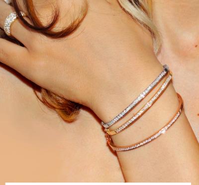 Cina braccialetto di colore di Diamond Bangle 1.00ct 18K dell'oro 18K di 3.0mm tri in vendita