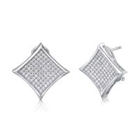 China Tetragonal formen Sie 925 silbernes Steingewicht CZ-Ohrring-1.25mm 0.16g zu verkaufen