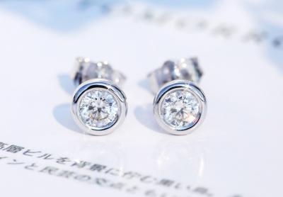 Cina Perno della cartilagine di Diamond Earrings Gourd Shaped 3.0gram dell'oro dell'OEM 18K in vendita
