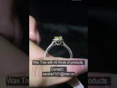 放射切断西洋ナシ形2.6g 925銀製CZリング純銀製のダイヤモンド指輪