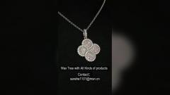 Elegant 925 Sterling Silver Lucky Flower Pendant Necklace