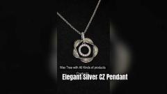Elegant 925 Sterling Silver Double Circle CZ Pendant
