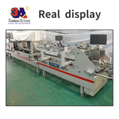 China Máquina de colagem de pasta de cartão 3A controlada por PLC para produção automática de caixas à venda